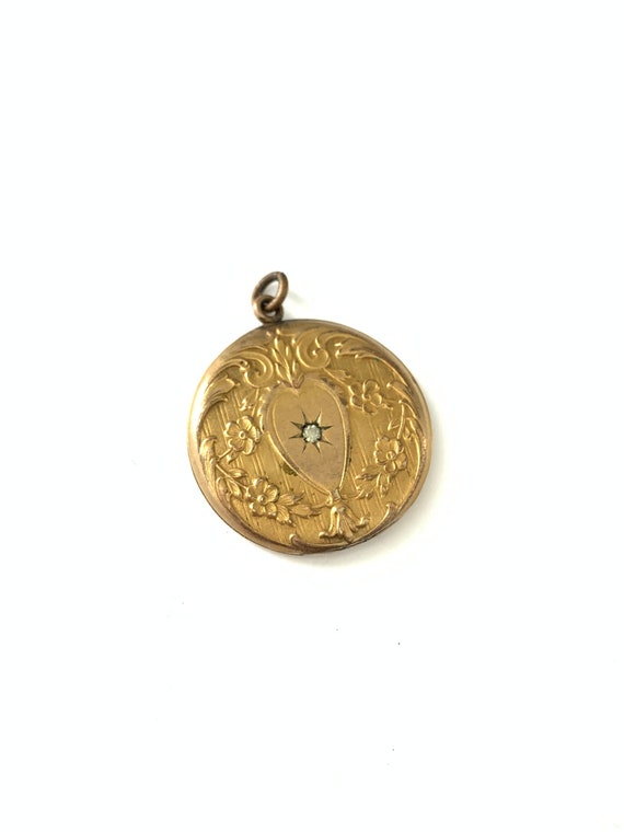 Antique Art Deco Gold Filled Star Locket Necklace // … - Gem