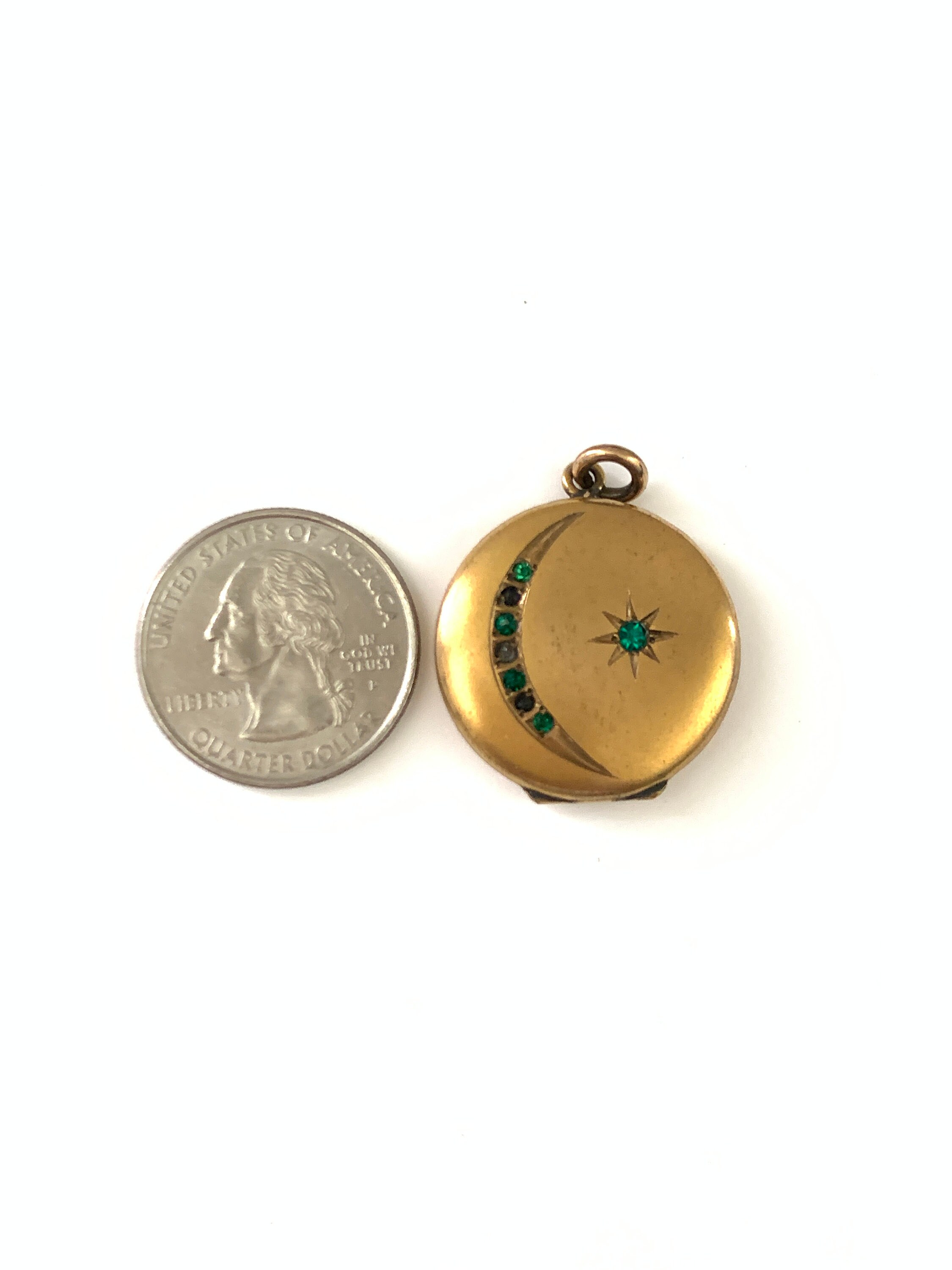 Antique Art Nouveau Moon Star Locket // Gold Filled Locket // | Etsy