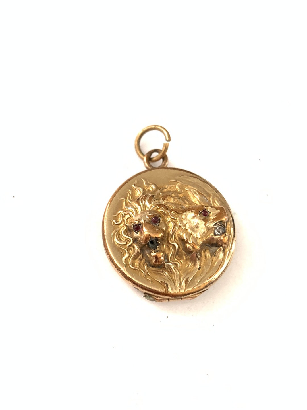 Antique Gold Filled Victorian Lion Locket, Gold Filled Locket, Lion ...