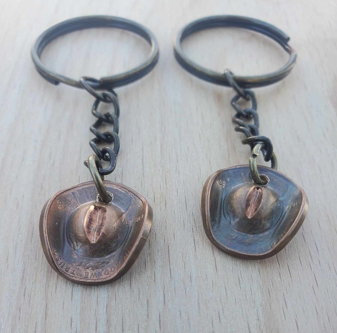 Cowboy Penny Hat Keychains, Set of 2 - Etsy