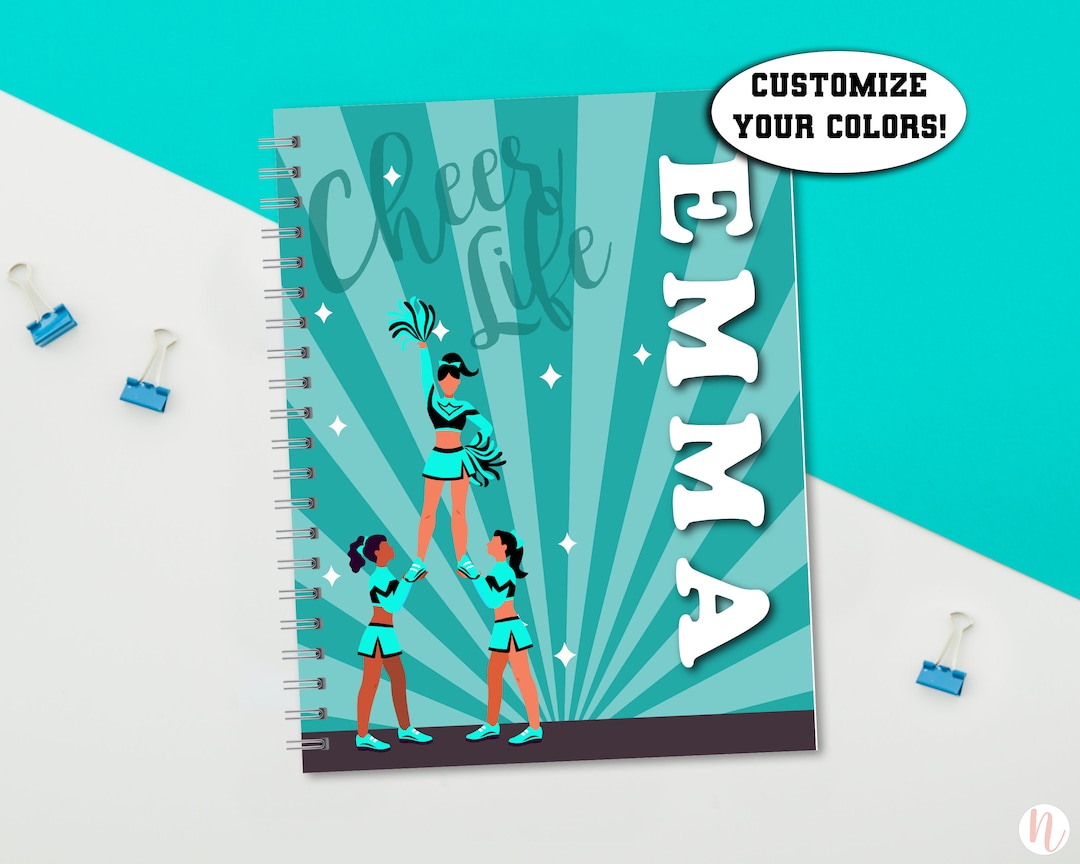Cheerleading Memory Book, FIVE YEARS, Cheer Journal, Personalized Cheer ...