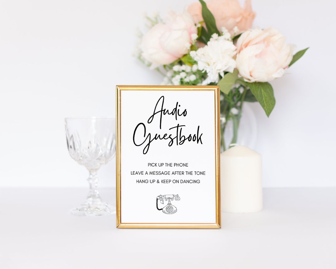 Audio Guestbook Sign, Audio Guest Book Telephone Sign, Audio Guestbook ...