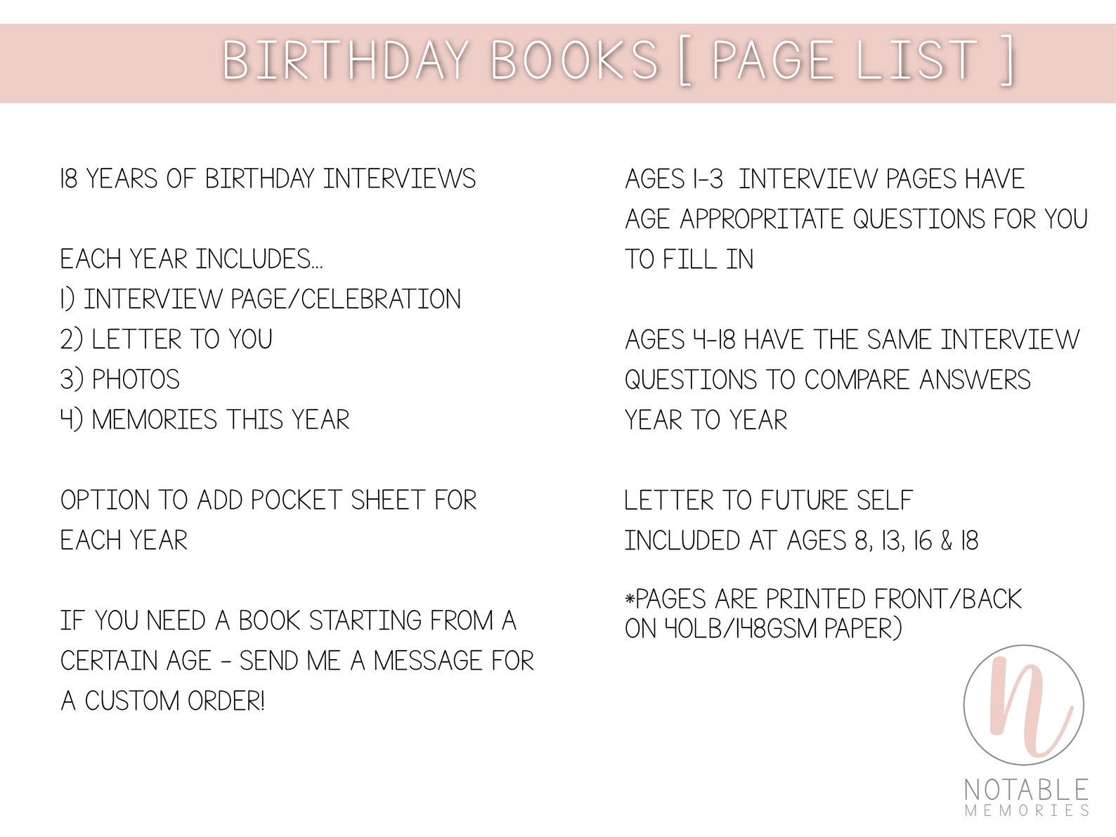 Birthday Memory Book, Birthday Interview Book, Baby Book, First ...