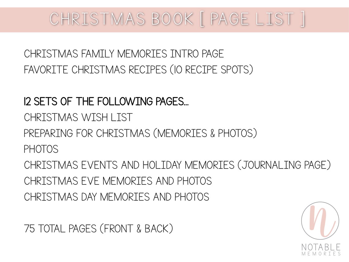 Christmas Memory Book Family Christmas Journal Christmas - Etsy