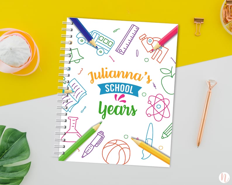 School Memory Book, Personalized School Book, School Years Book, School ...