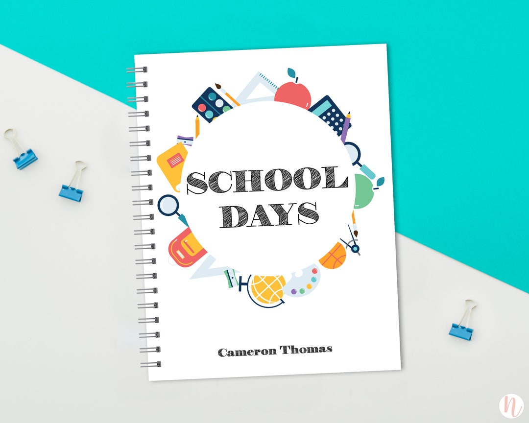 School Memory Book, Personalized School Book, School Years Book, School ...