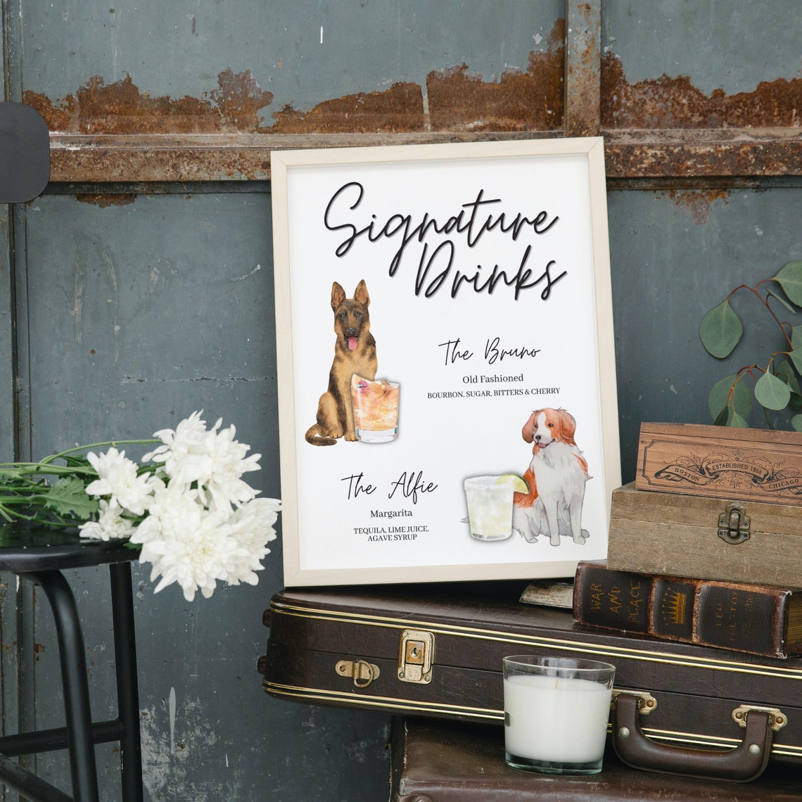Signature Drink Wedding Sign With Pets Printable Wedding - Etsy