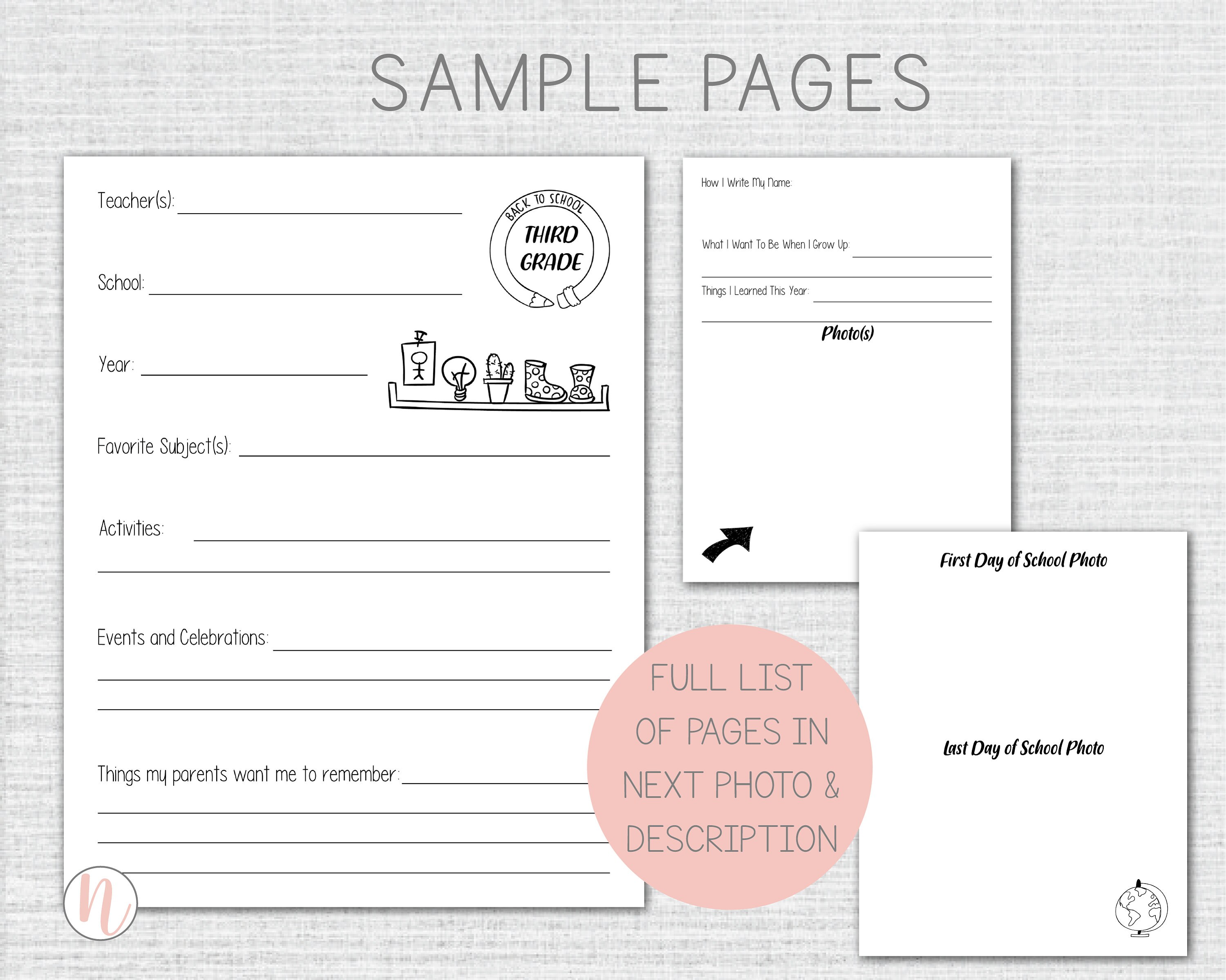 School Memory Book, Personalized School Book, School Years Book, School ...