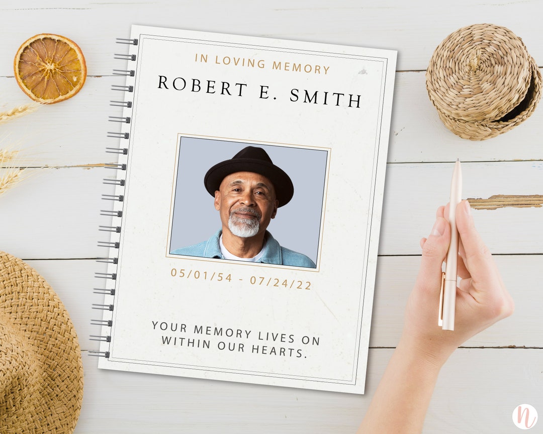 Memorial Book, Personalized Memory Book, Funeral Guest Book ...