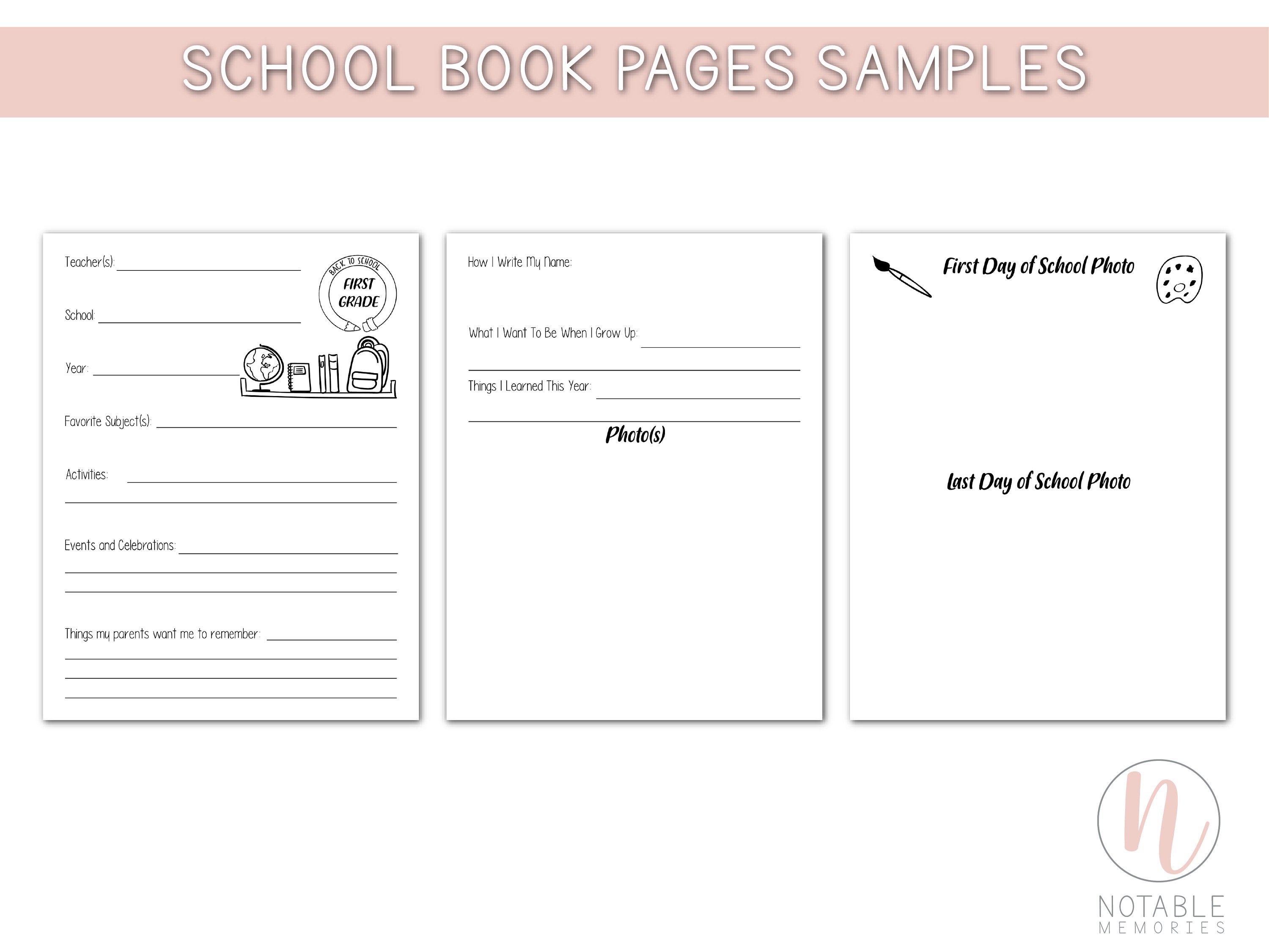 School Memory Book, Personalized School Book, School Years Book, School ...