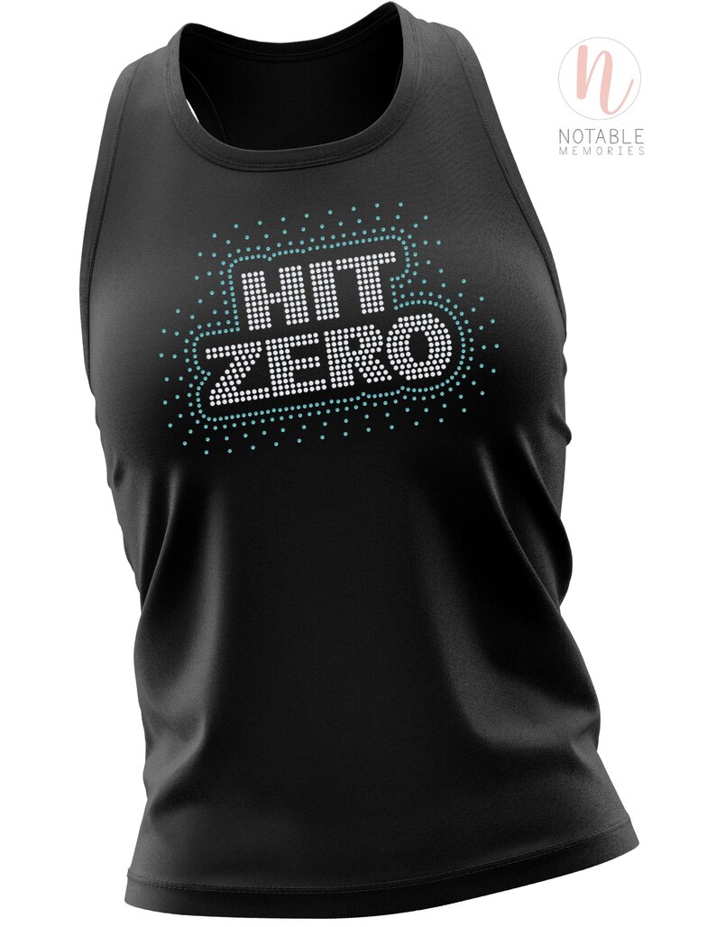 HIT ZERO Cheer Rhinestone Template, Cut File, SS10 Stones, Silhouette ...