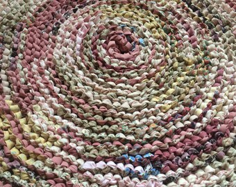 Pink rag rug | Etsy