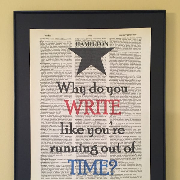 Hamilton Write Like Your Running - Etsy