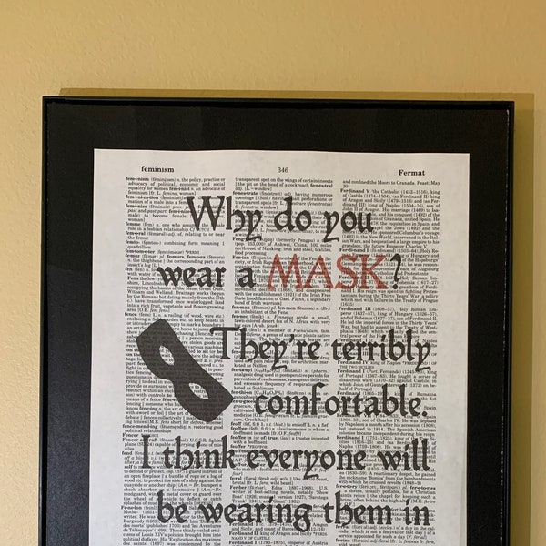 Literary Mask - Etsy