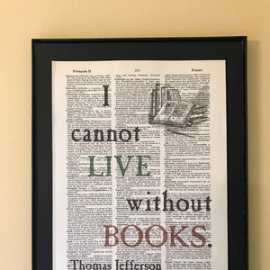 I Cannot Live Without Books Gifts for Readers Thomas | Etsy
