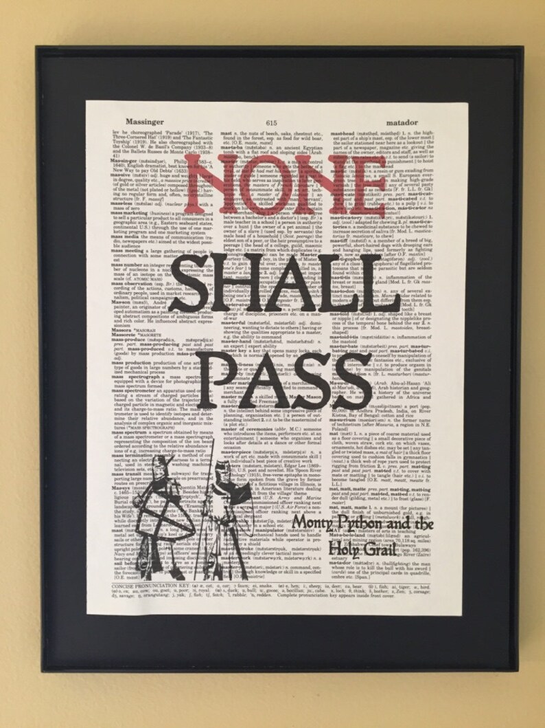 None shall pass Monty Python and the Holy Grail Media Room | Etsy