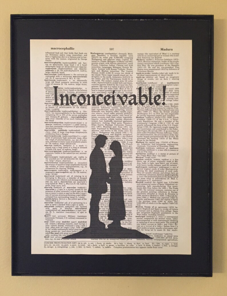 Inconceivable Princess Bride Dictionary Print Page Art - Etsy