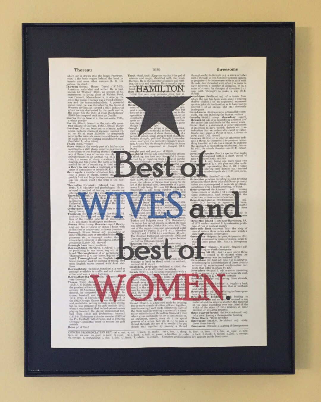 Best of Wives and Best of Women Hamilton Musical Dictionary Print Page ...