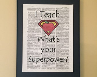 I'm a Teacher What's Your Superpower Canvas Teach Gift Teacher ...