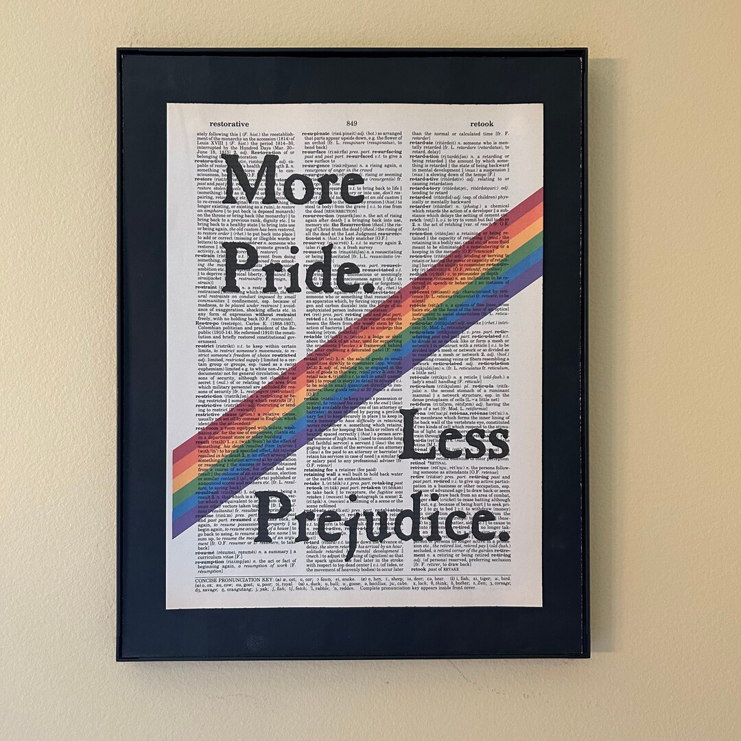 More Pride. Less Prejudice LGBTQ Rights Pride Gift Page Art - Etsy