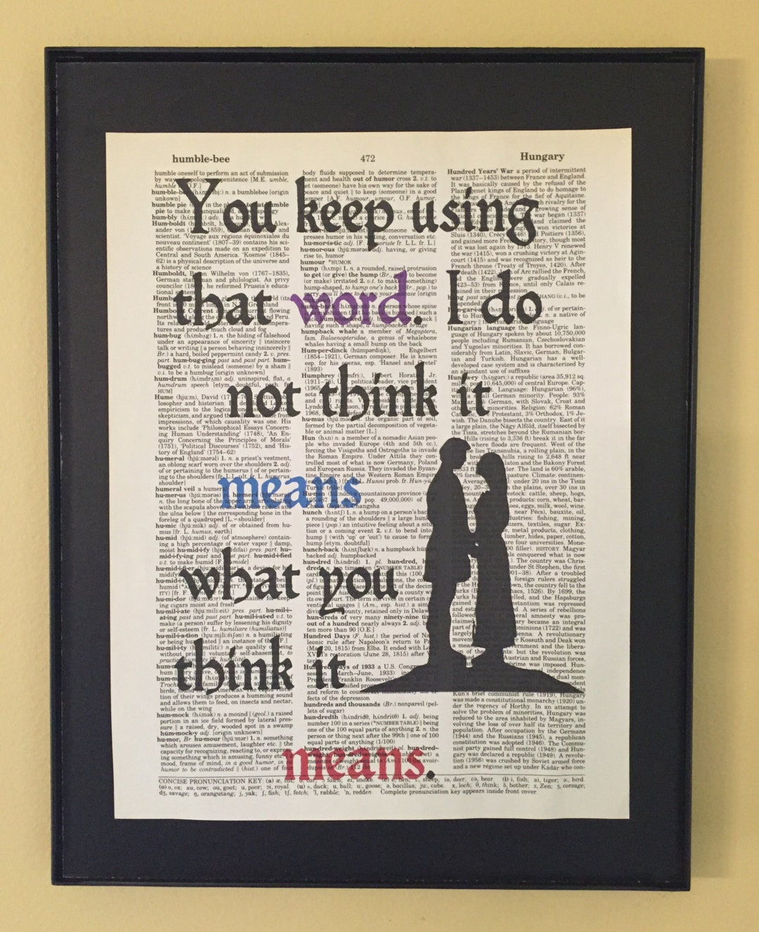 You Keep Using That Word... Princess Bride Dictionary Print - Etsy
