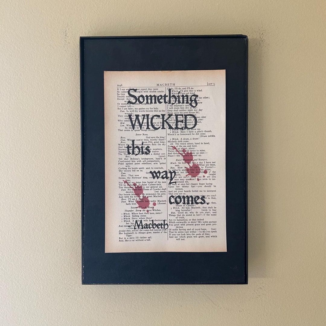 Something Wicked This Way Comes; Macbeth; Shakespeare Page Art ...