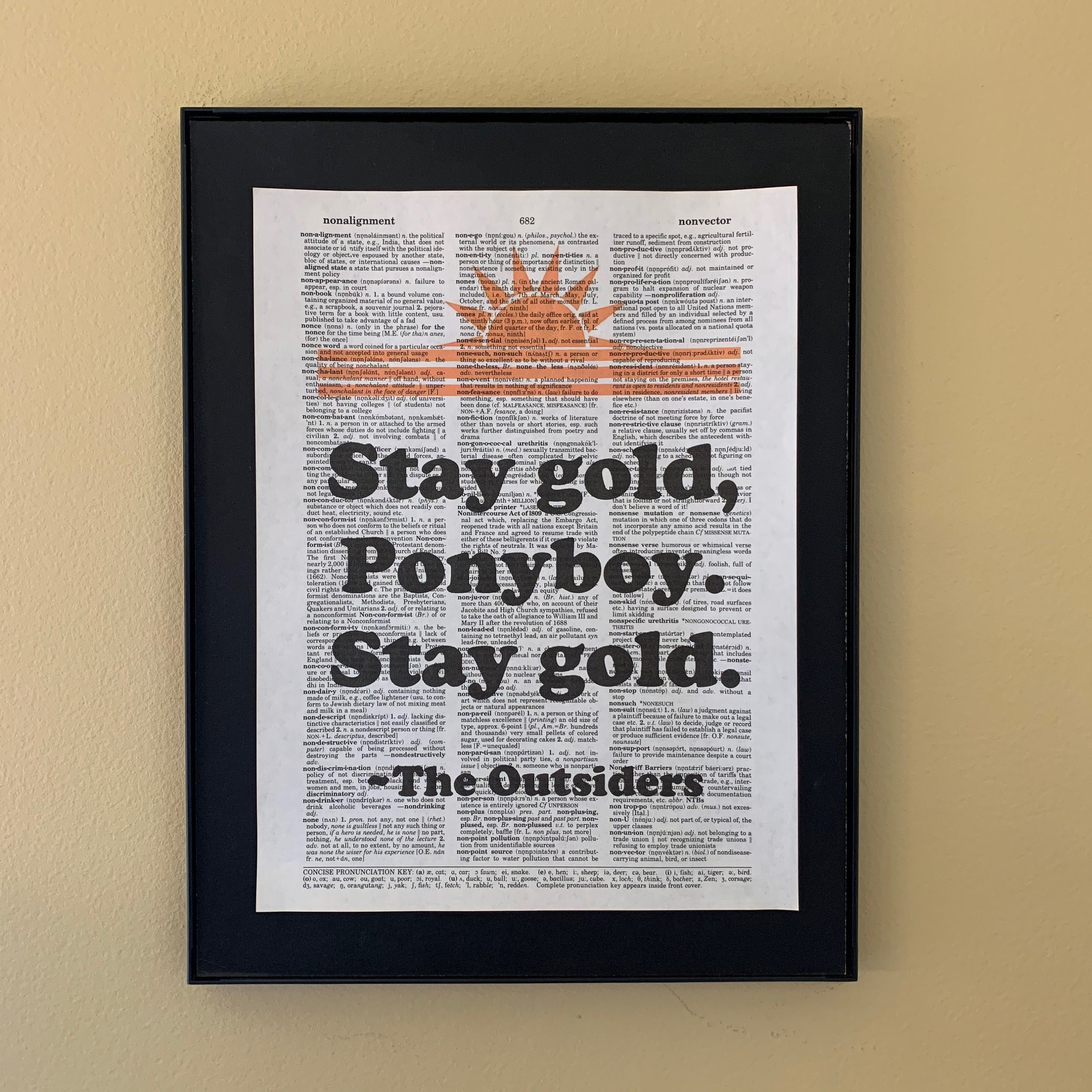 Stay Gold Ponyboy. Stay Gold. the Outsiders Quote; Movie Quote - Etsy