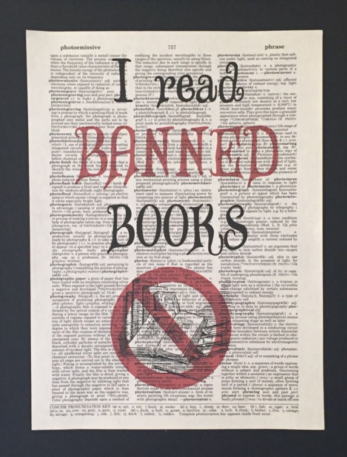 I Read Banned Books Gifts for Readers Dictionary Print Page - Etsy