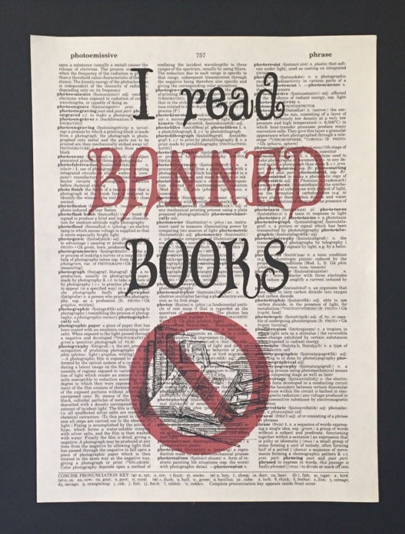 I Read Banned Books Gifts for Readers Dictionary Print Page - Etsy