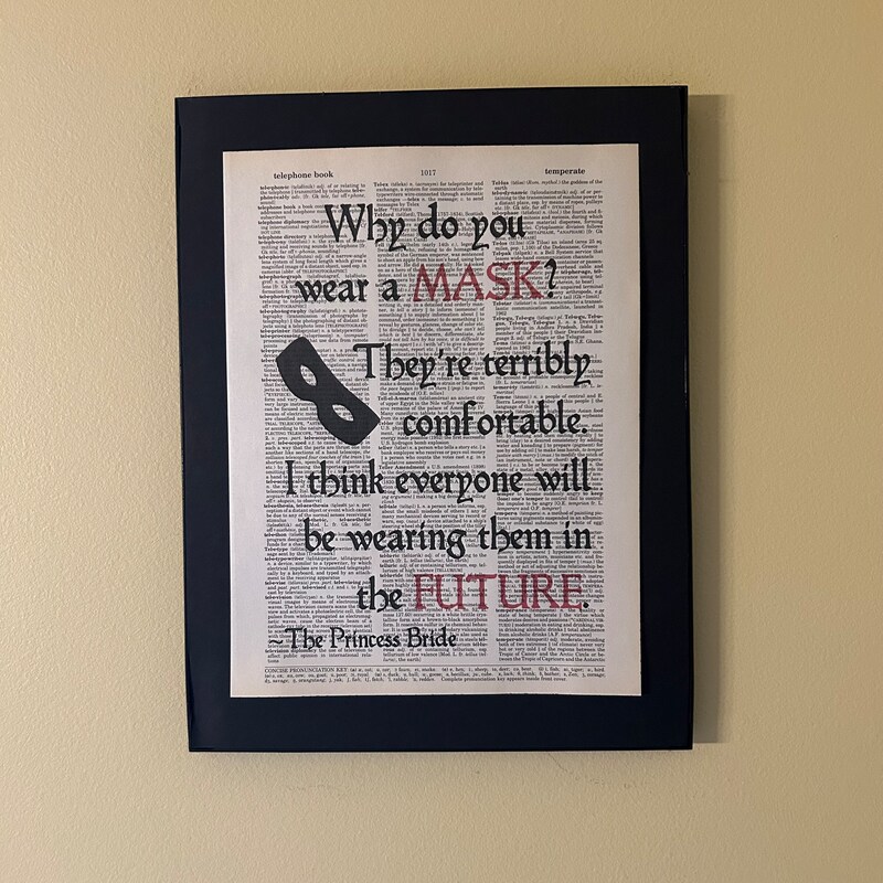 Literary Mask - Etsy