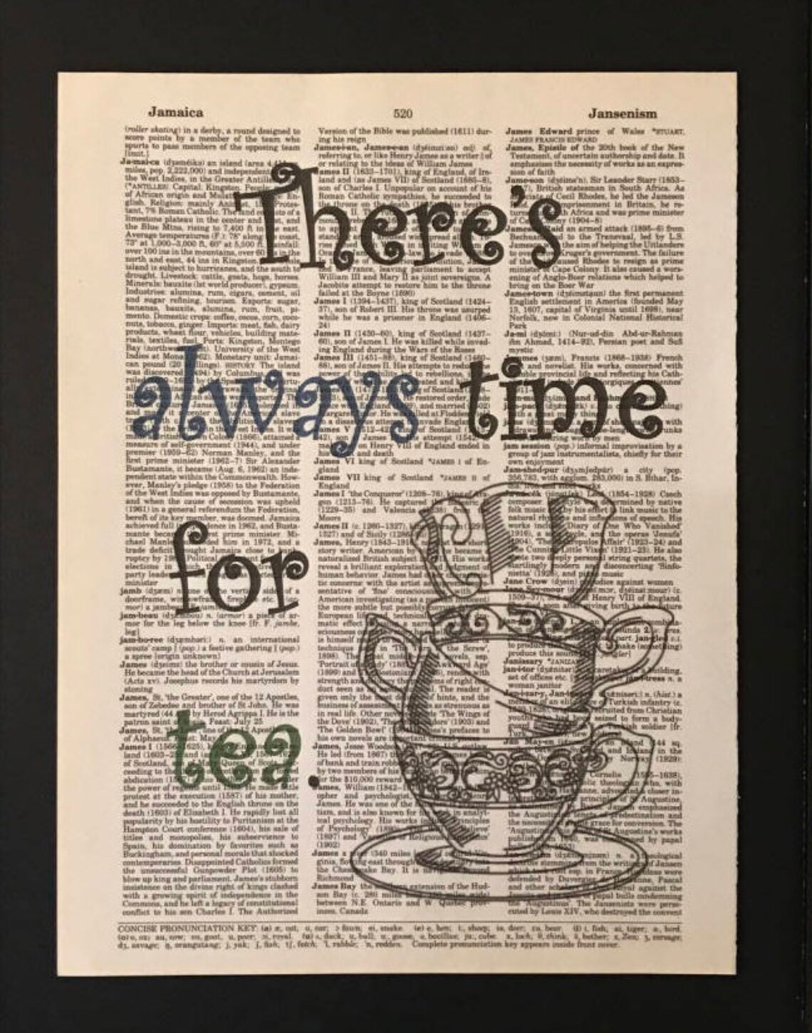 There's Always Time for Tea Kitchen Decor Dictionary | Etsy