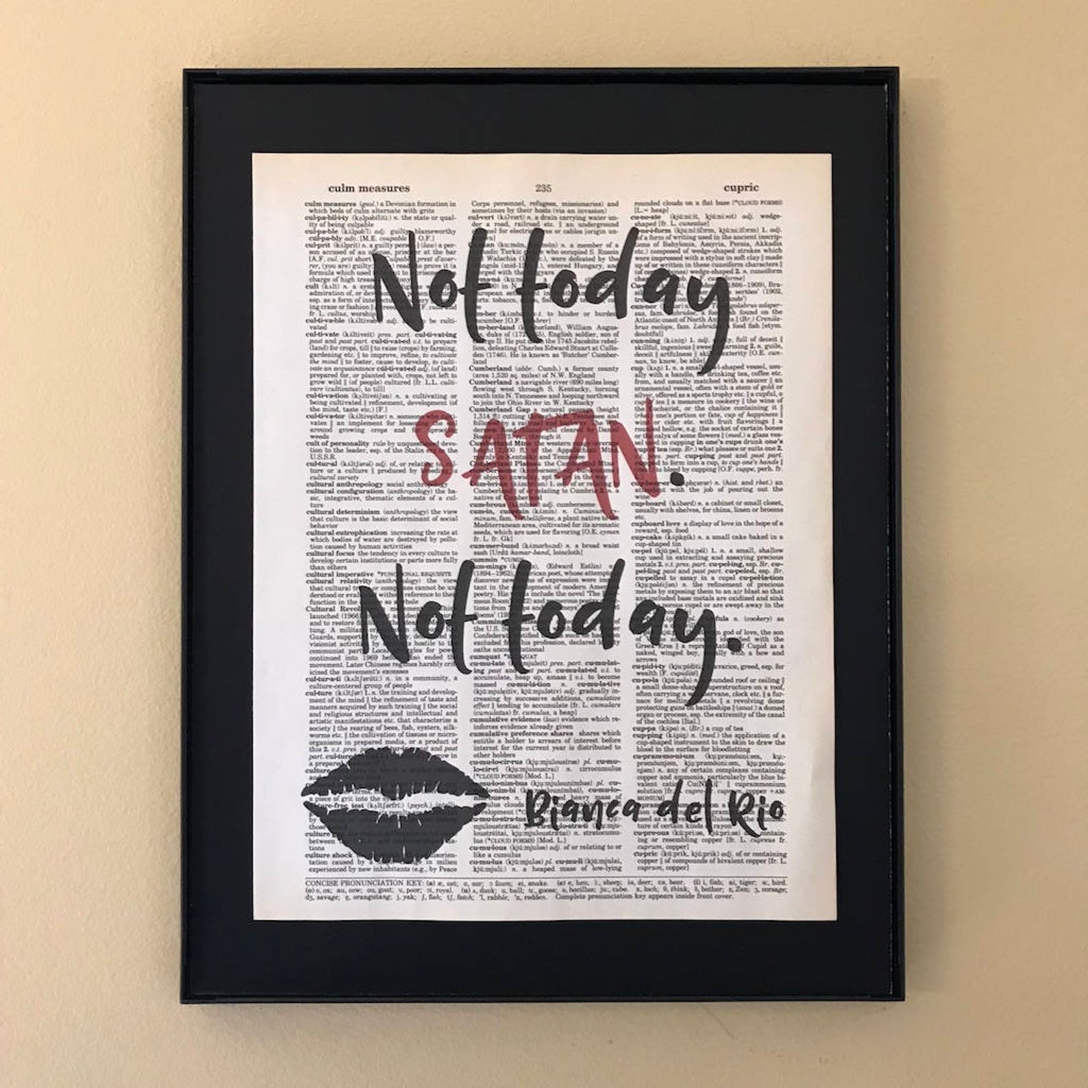 Not Today Satan. Not Today. Bianca Del Rio Ru Paul Drag - Etsy
