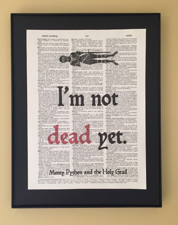 I'm Not Dead Yet Monty Python and the Holy Grail Movie - Etsy Denmark
