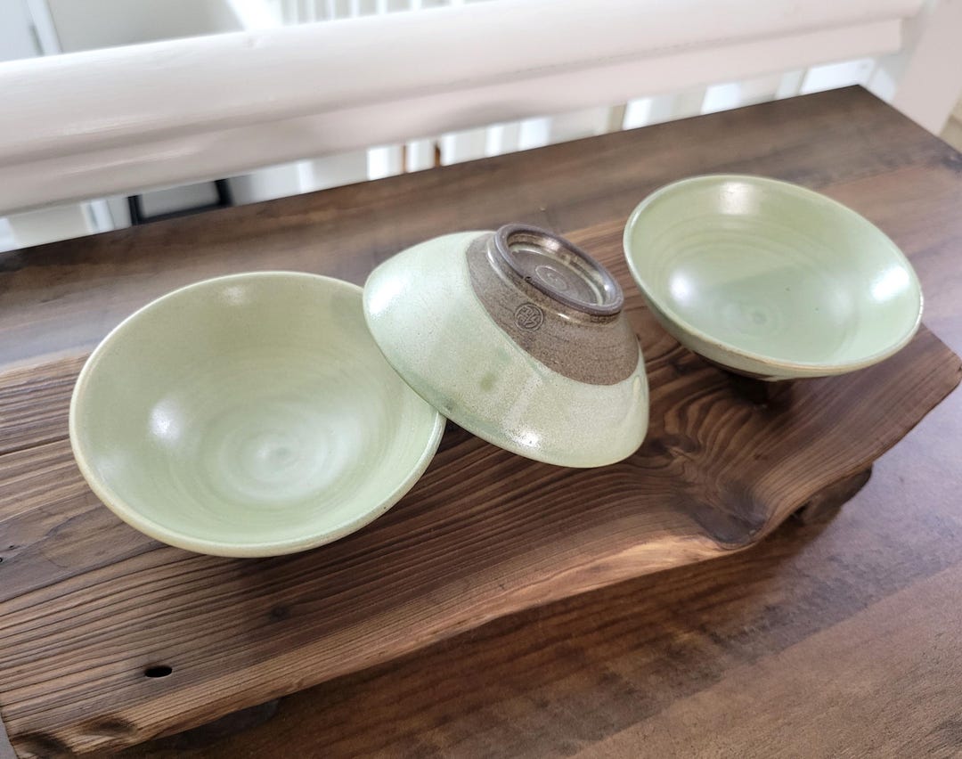 Natural, Calming Light Green Small Bowls, Set of 3 Bowls for Olive Oil ...