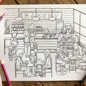 Digital Download | BAKERY | Kids Coloring | Adult Coloring | Coloring ...