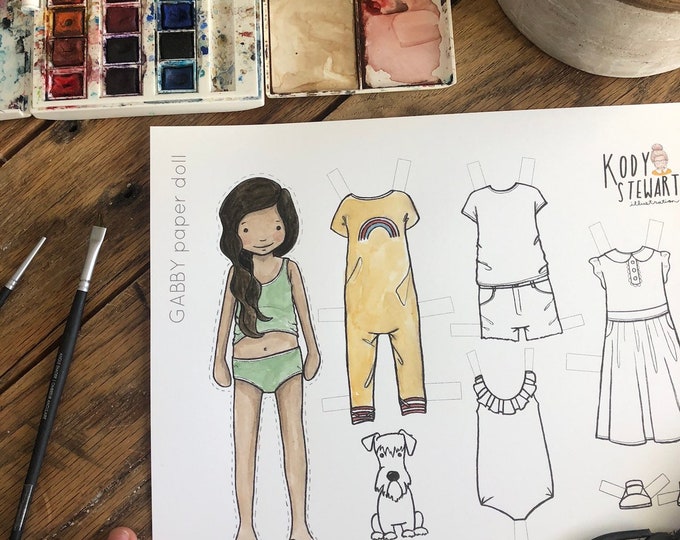 Paper Doll Printable GABBY GIRL Craft Kit Birthday Party | Etsy