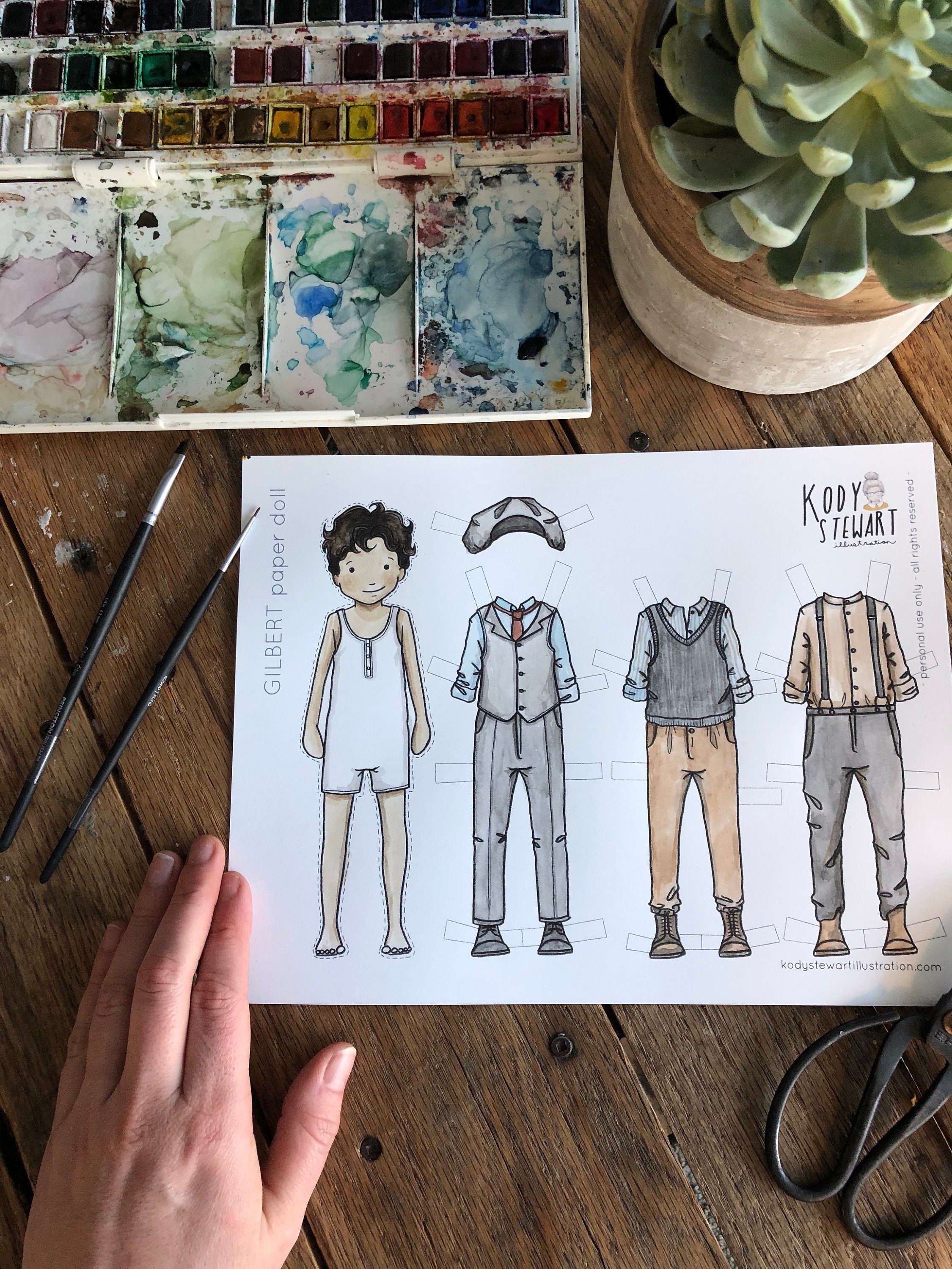 Paper Doll Printable GILBERT BOY Craft Kit Birthday - Etsy