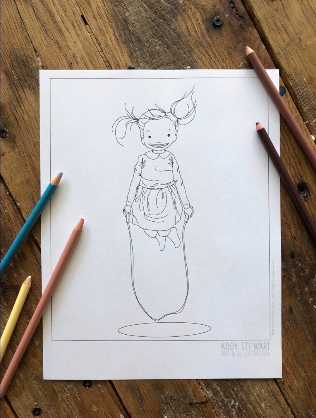 Digital Download | HAPPY SKIPPING | Coloring Book | Colouring Book ...