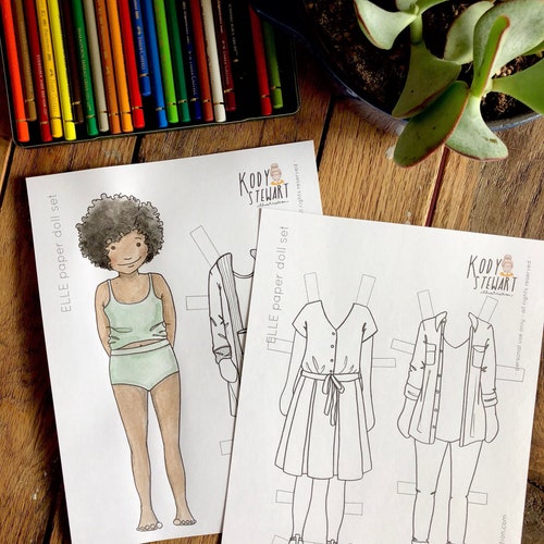 Paper Doll Printable EVIE MINI GIRL Craft Kit Birthday - Etsy