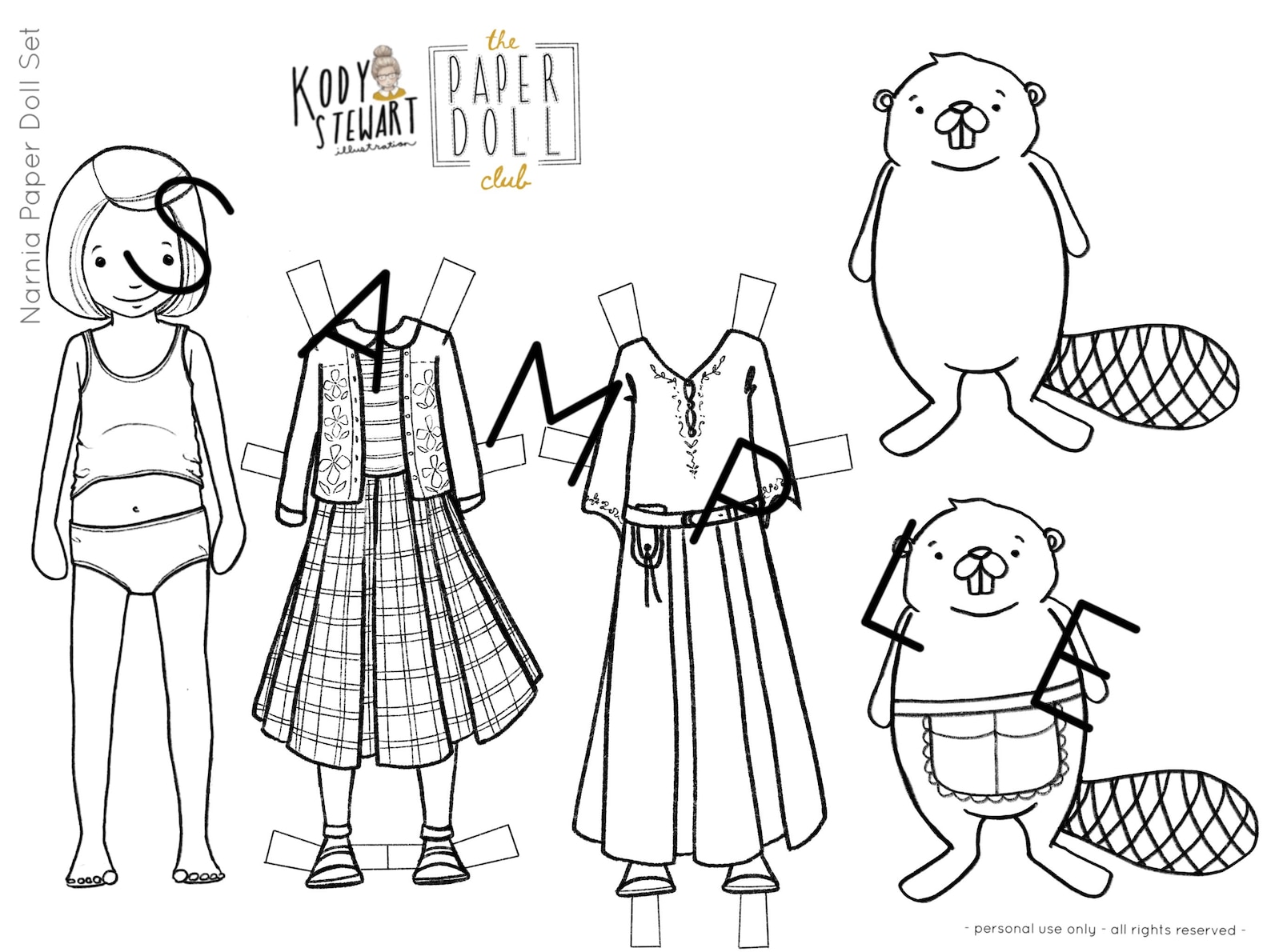 Paper Doll Printable | Narnia | Craft Kit | Birthday Party | Adult ...