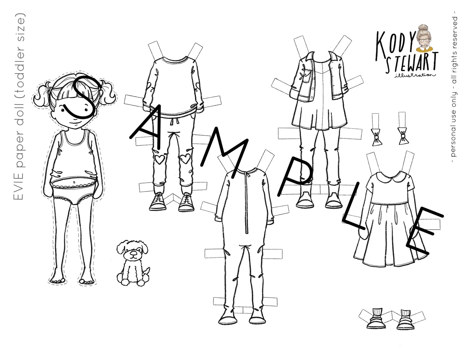 Paper Doll Printable | MINI Paper Doll STARTER SET | Craft Kit ...