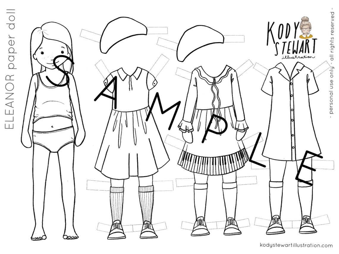 Paper Doll Printable Eleanor Girl Doll Craft Kit - Etsy