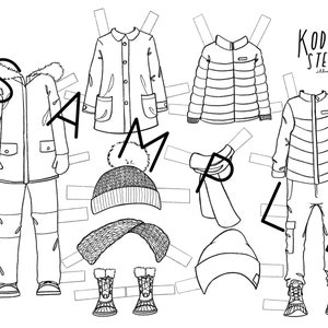 Paper Doll Printable | WINTER SNOW CLOTHES | Craft Kit | Birthday Party ...