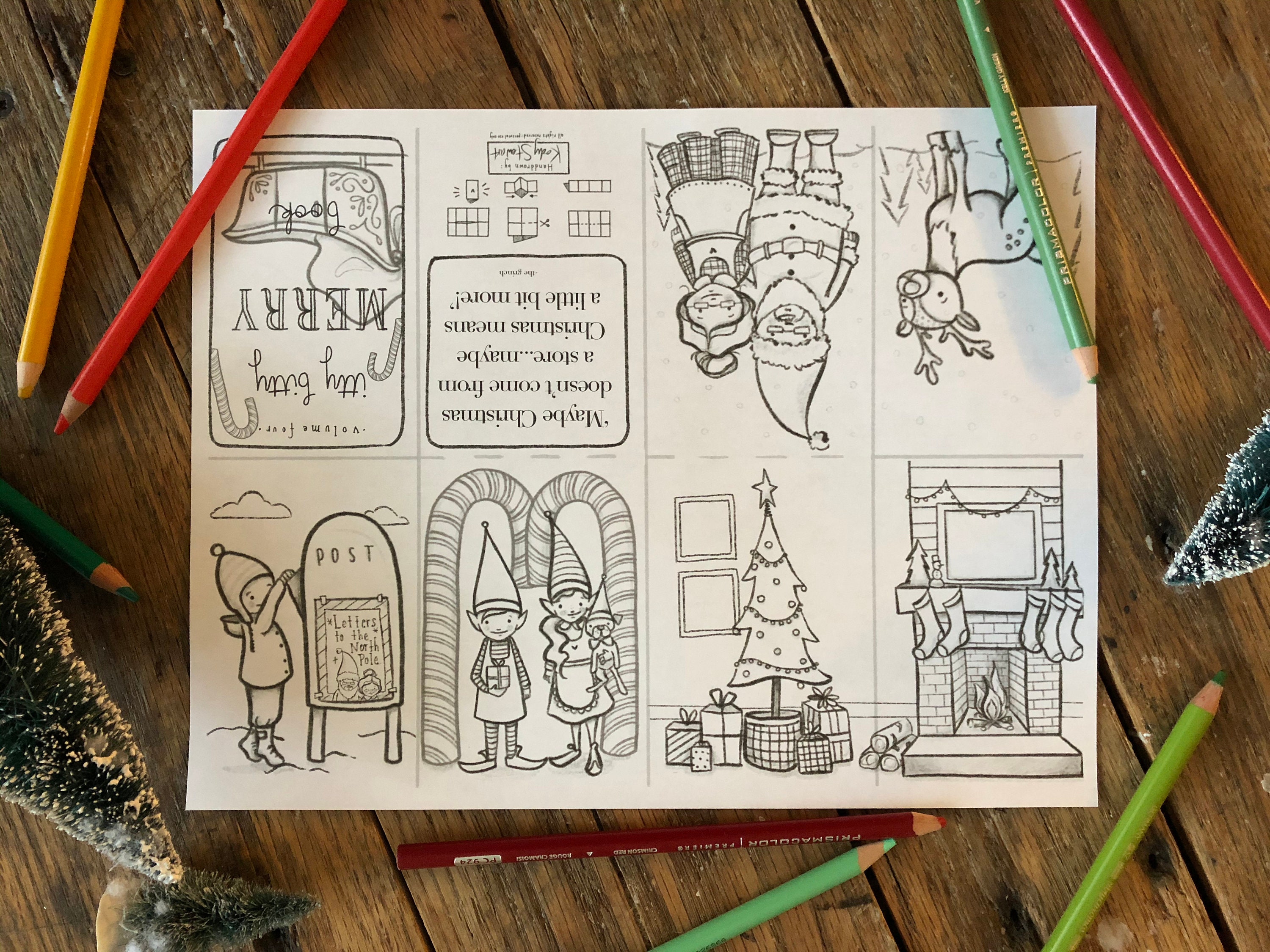 Mini Colouring Book Itty Bitty MERRY Book Adult Colouring - Etsy