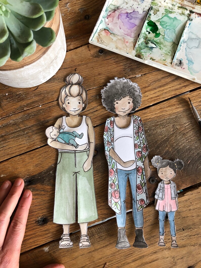 Paper Doll Printable MOM and BABY Clothes Craft Kit | Etsy