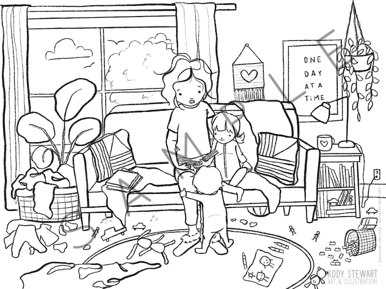 DIGITAL DOWNLOAD Colouring Sheet one Day at A Time 10 - Etsy