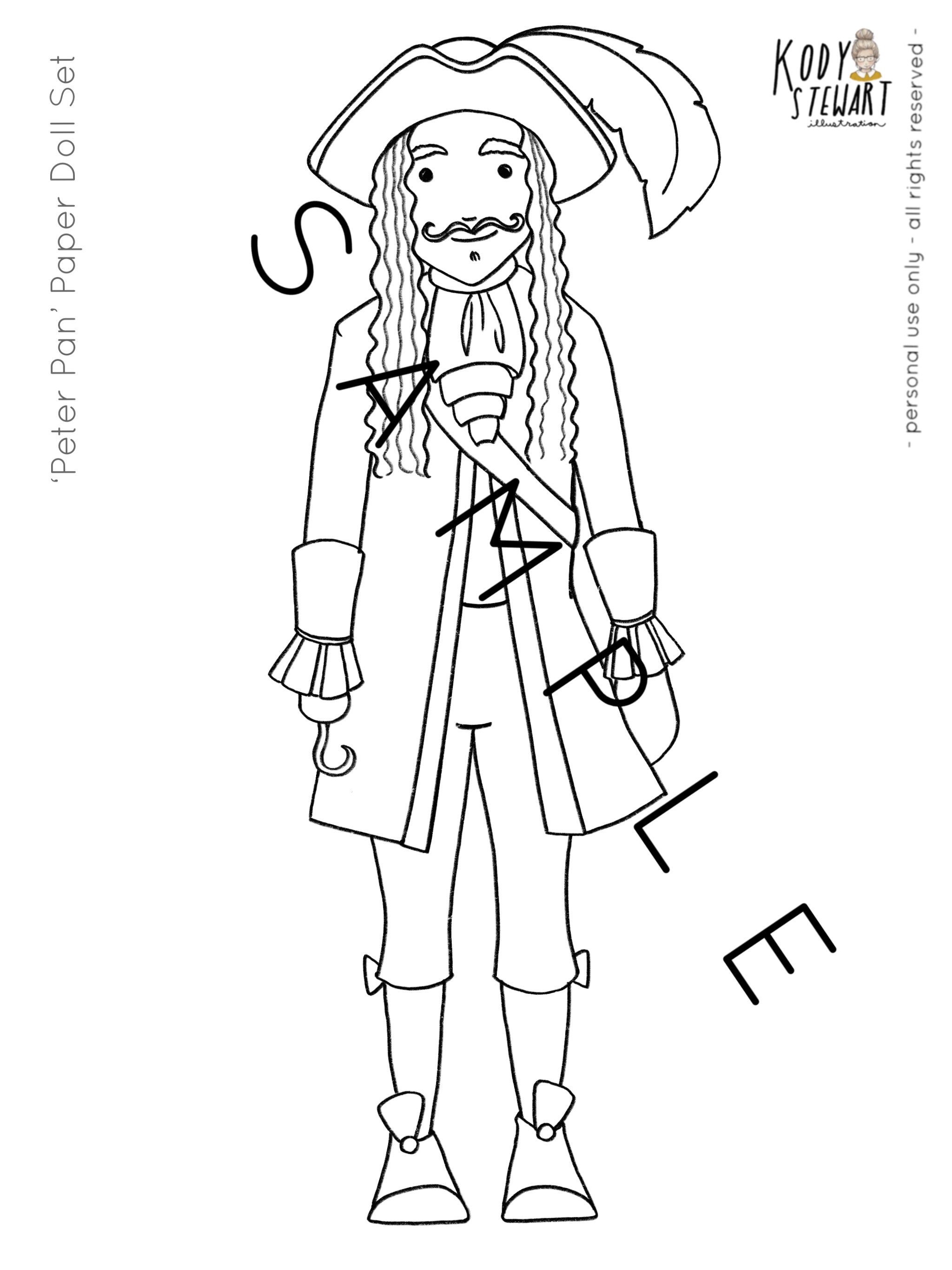 Paper Doll Printable PETER PAN Set Craft Kit Birthday - Etsy Singapore