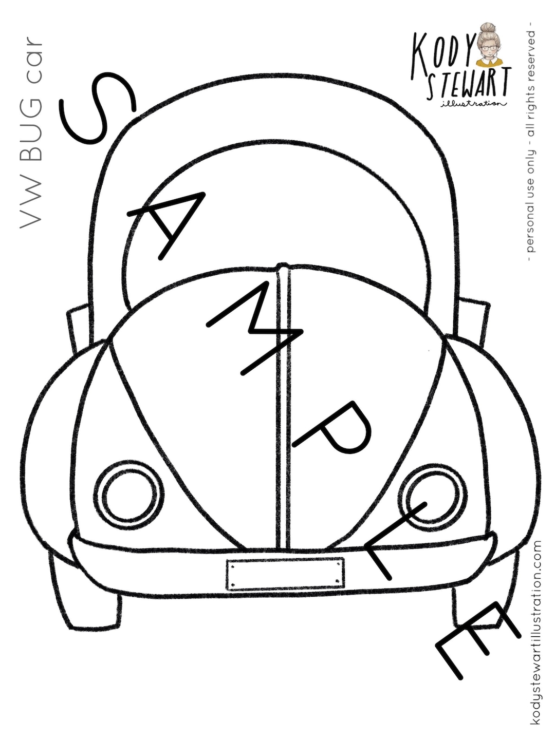 Paper Doll Printable | VW CAR | Craft Kit | Birthday Party | Adult ...