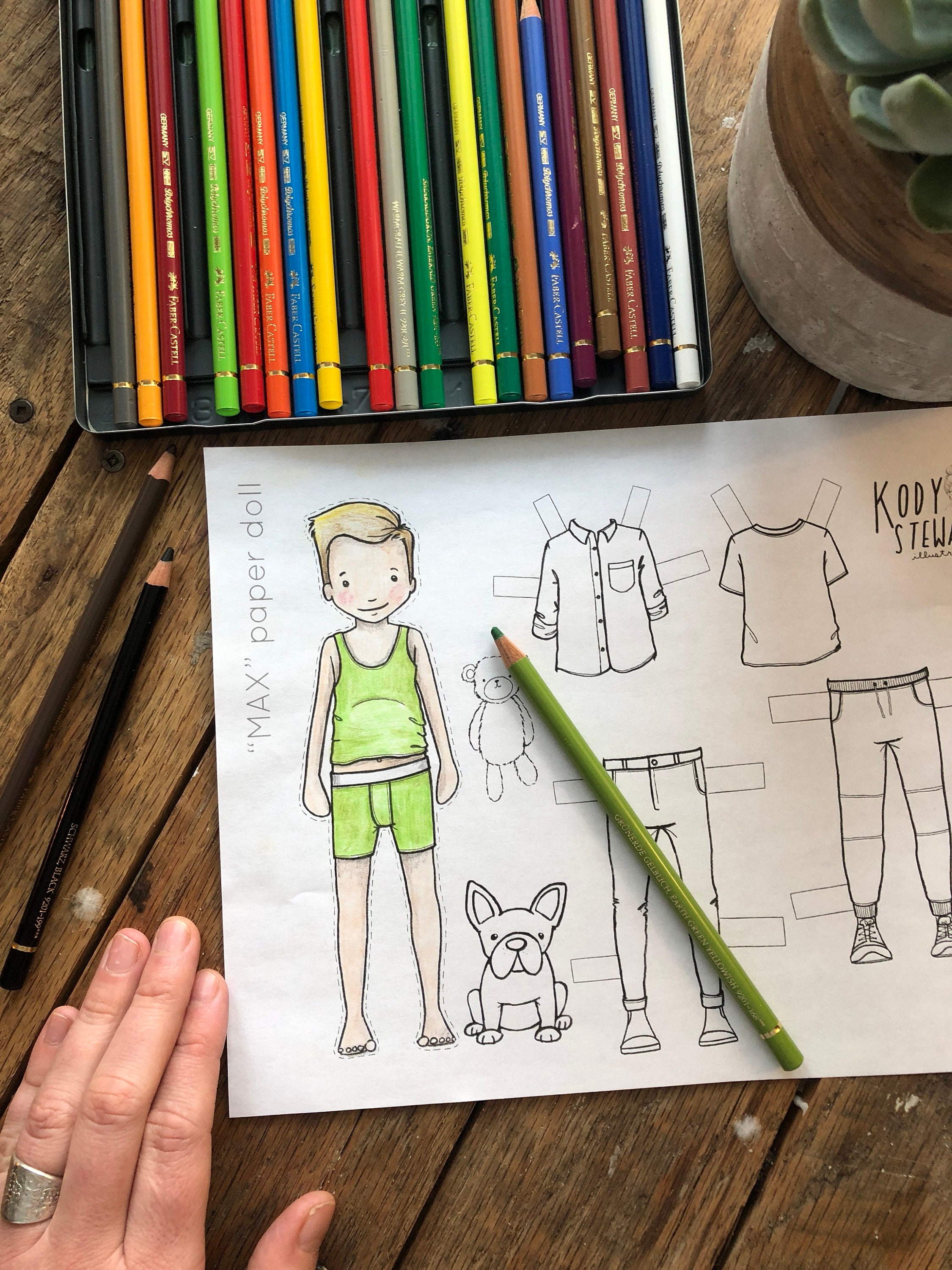 Paper Doll Printable | MAX BOY | Craft Kit | Birthday Party | Adult ...