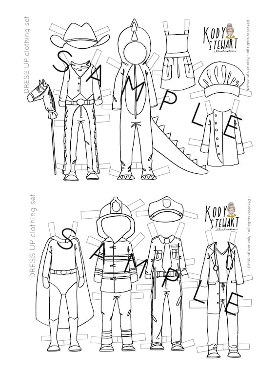 Cowboy Paper Doll Template